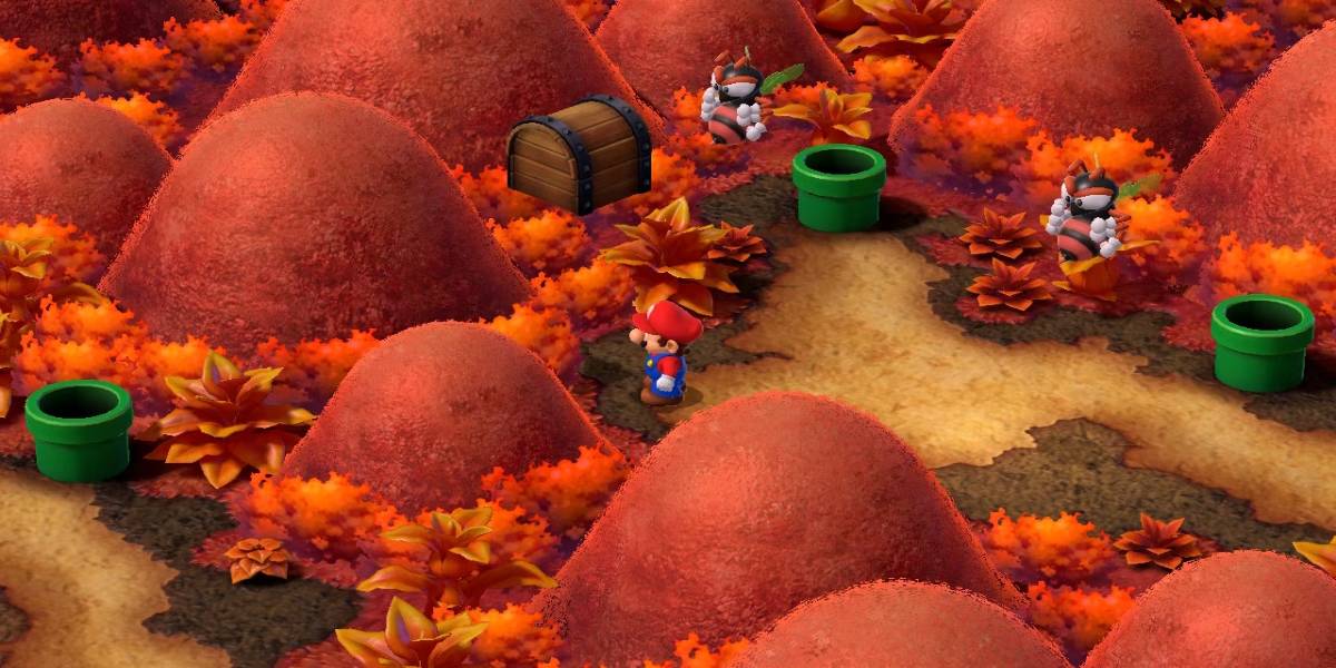 Localizações dos tesouros escondidos no Vale das Feijões em Super Mario RPG