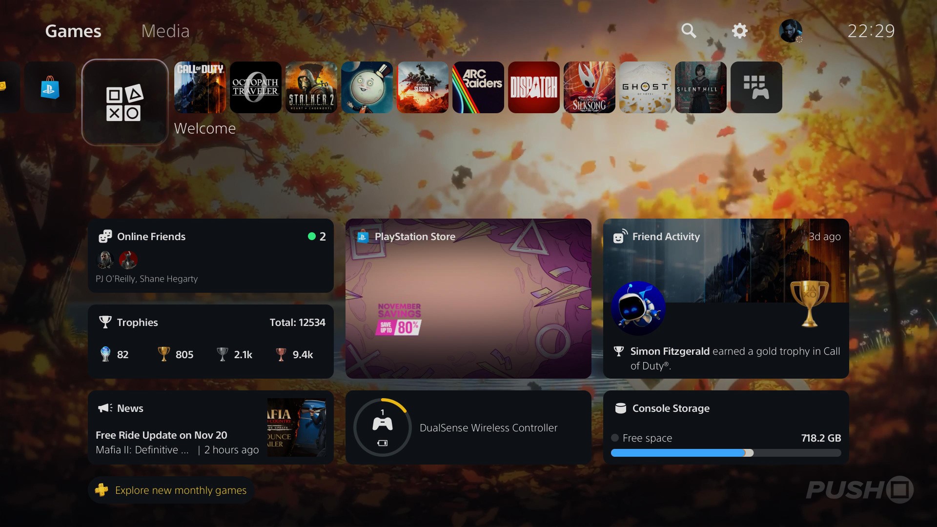 Atualização do PS5 Welcome Hub traz novas estatísticas e fundos